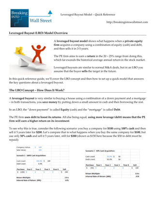 LBO quick-reference | PDF