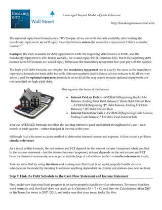 LBO quick-reference | PDF