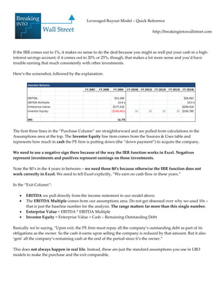LBO quick-reference | PDF