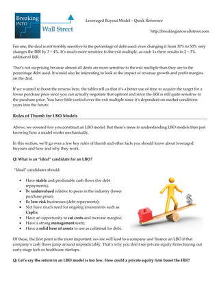 LBO quick-reference | PDF