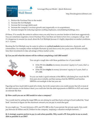 LBO quick-reference | PDF