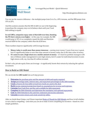 LBO quick-reference | PDF