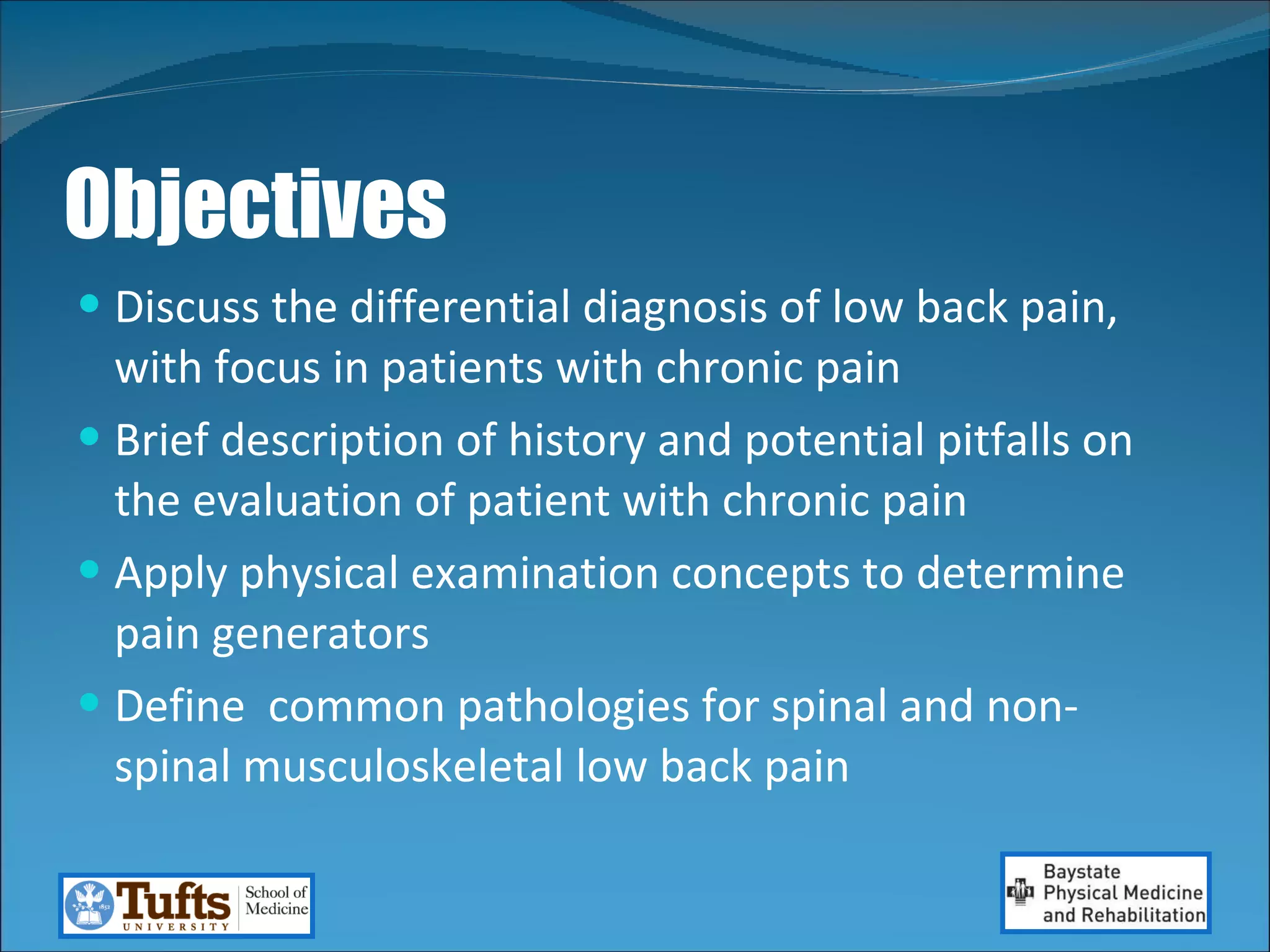 Lumbar exam in patients with Chronic Pain | PPT