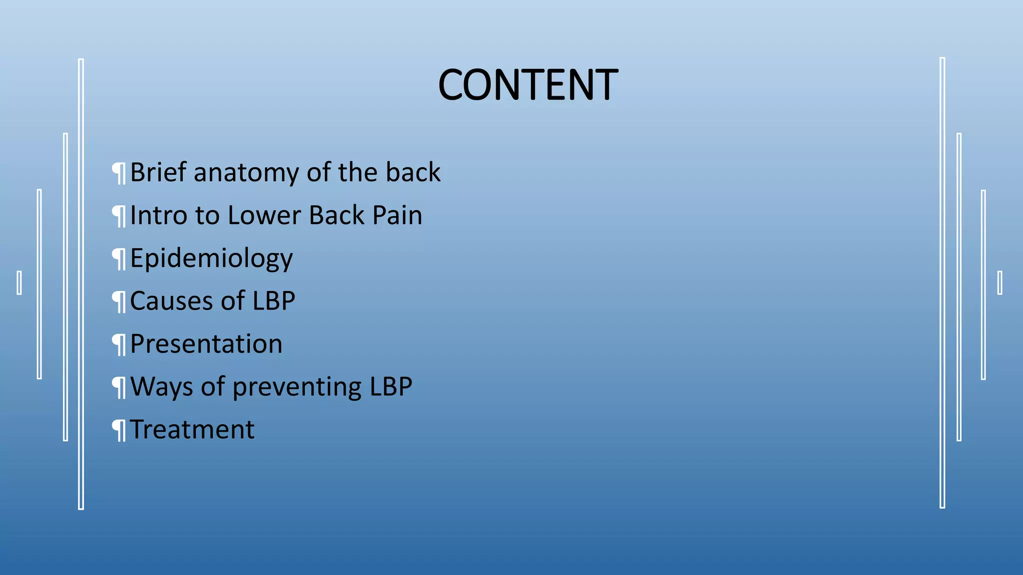 Low BACK PAIN | PPTX