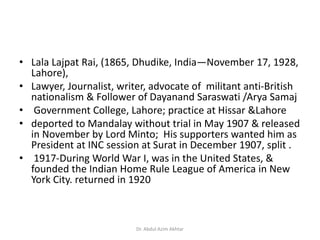 Lal, Bal. Pal and Indian National Congress ( INC) | PPTX