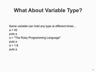 Learn ruby intro | PPTX