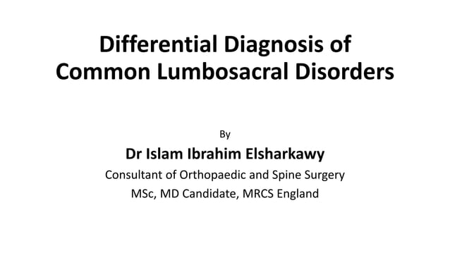 Low back pain differential diagnosis and treatment | PPTX