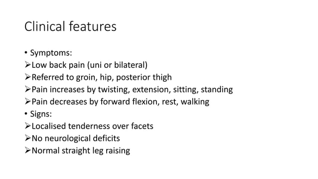 Low back pain differential diagnosis and treatment | PPTX
