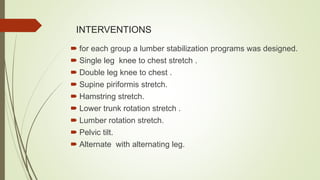 low back pain with radiating lower limb | PPT