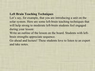 Left Brain Vs Right Brain | PPT