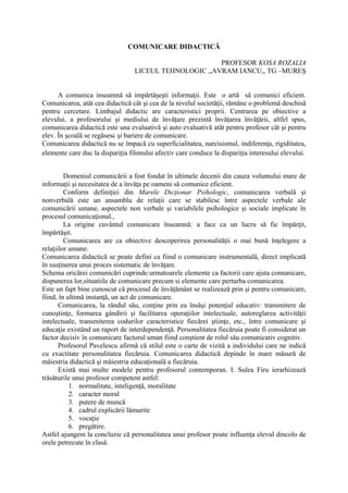 comunicare | PDF