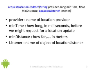 Lecture Slides for Location based Services [Android] | PPT | Operating Systems | Computer ...