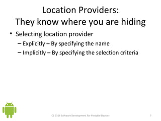 Lecture Slides for Location based Services [Android] | PPT | Operating Systems | Computer ...