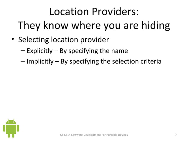 Lecture Slides for Location based Services [Android] | PPT
