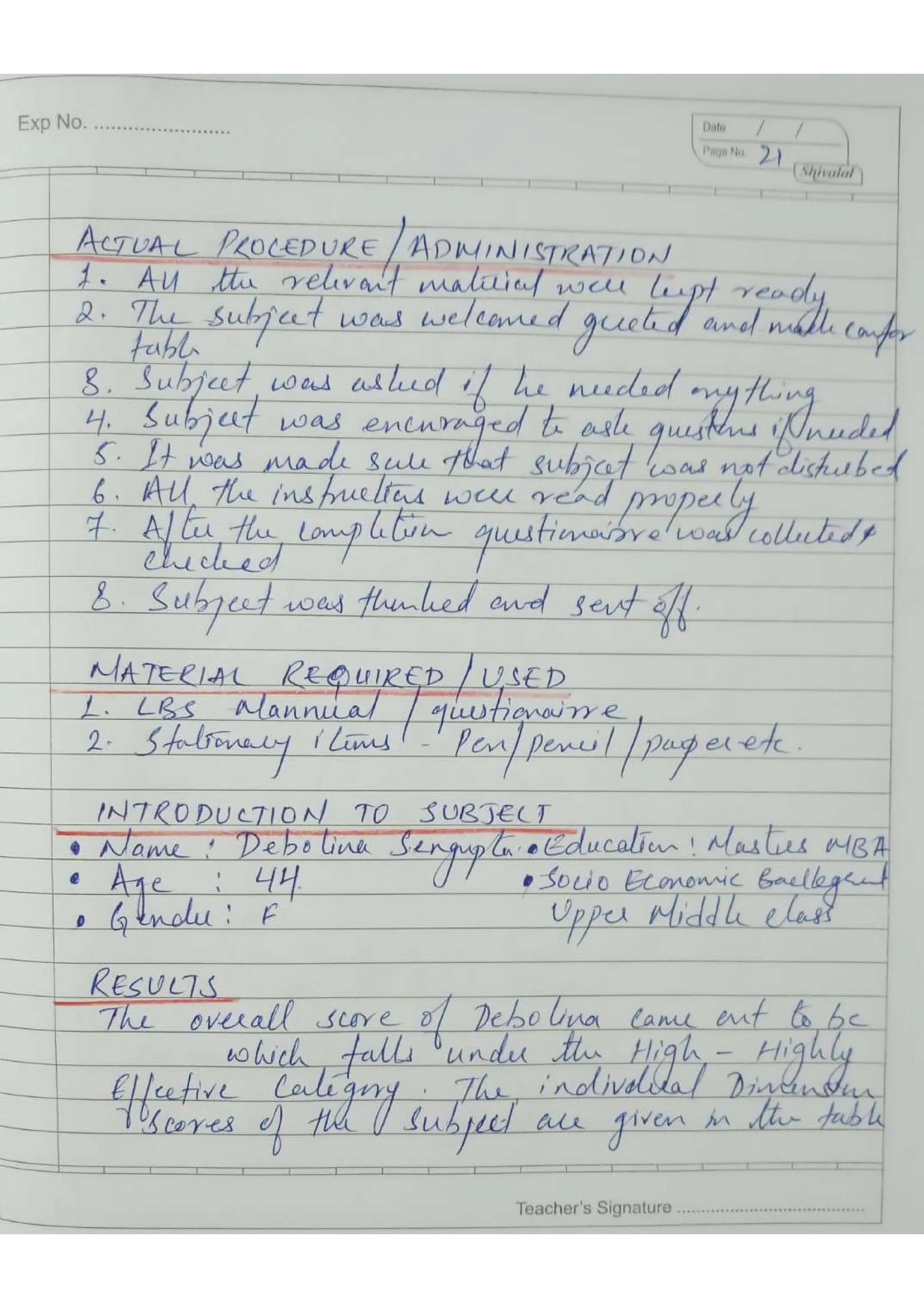 LBS - Leader Behaviour Scale - Asha Hingar | PDF