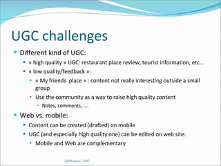 Geotagging, user generated content and social networks | PPT