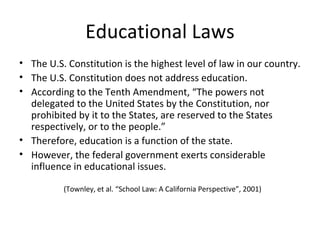 Educational laws and funding | PPT