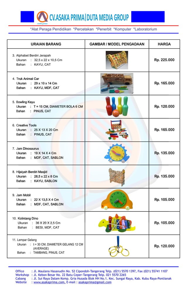 (DAFTAR HARGA APE ) ~ MAINAN EDUKATIF ~ APE PAUD TK ~ RAB DAK PAUD TK ...