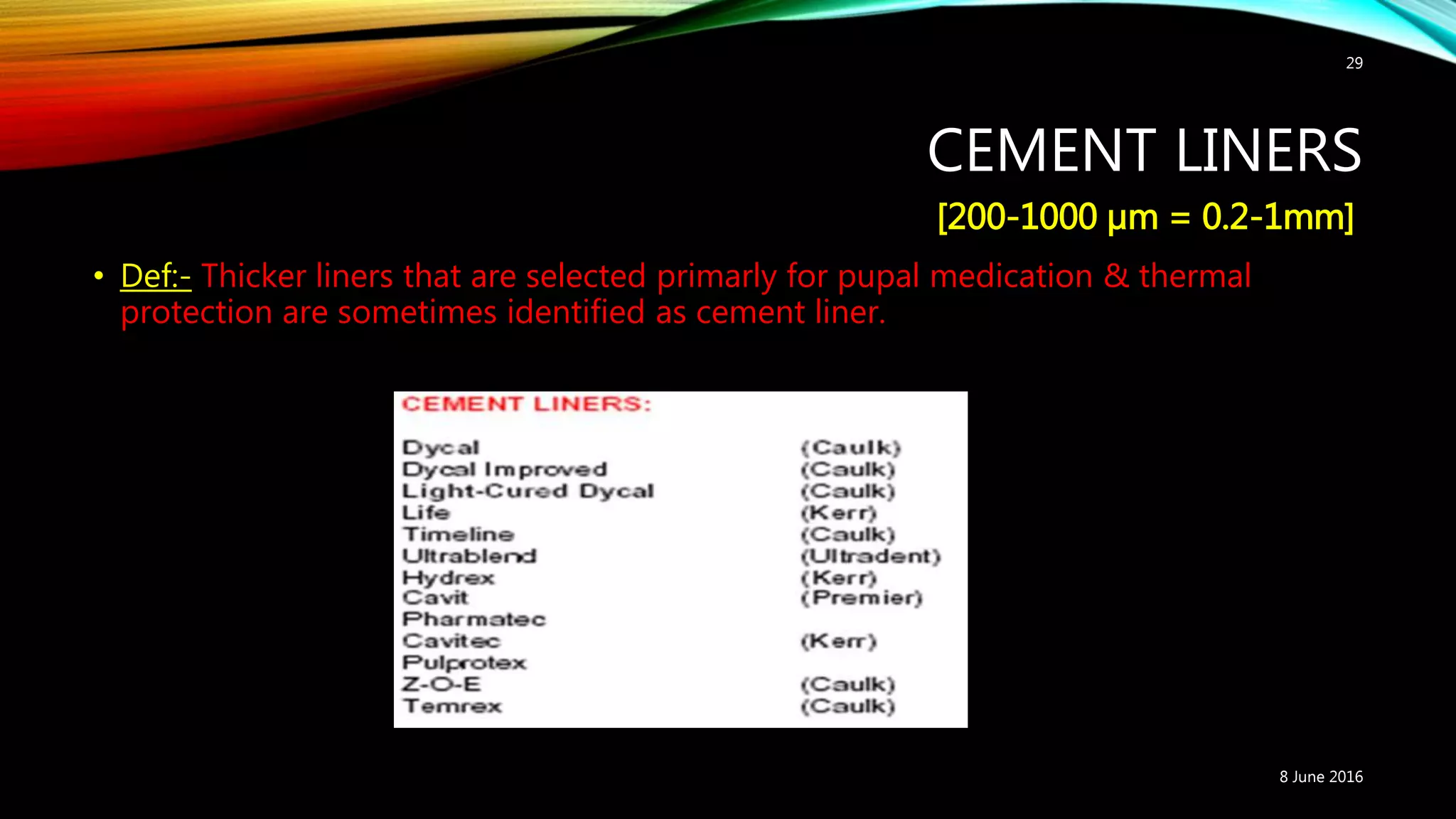 Liner Bases & Varnishes | PPTX