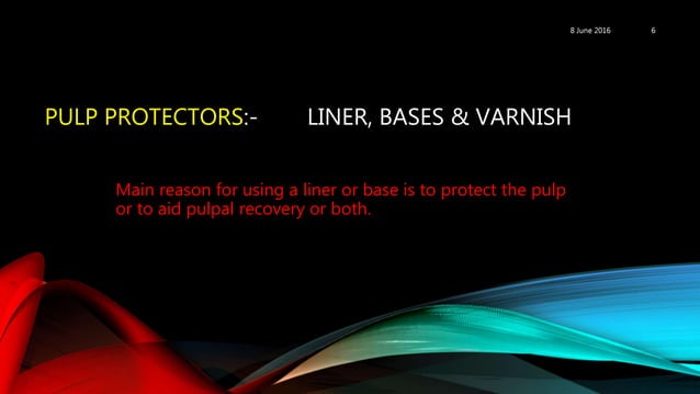 Liner Bases & Varnishes | PPTX | Dental Health | Diseases and Conditions