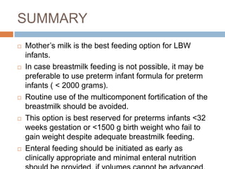 Lbw feeding | PPTX | Pregnancy | Reproductive Health