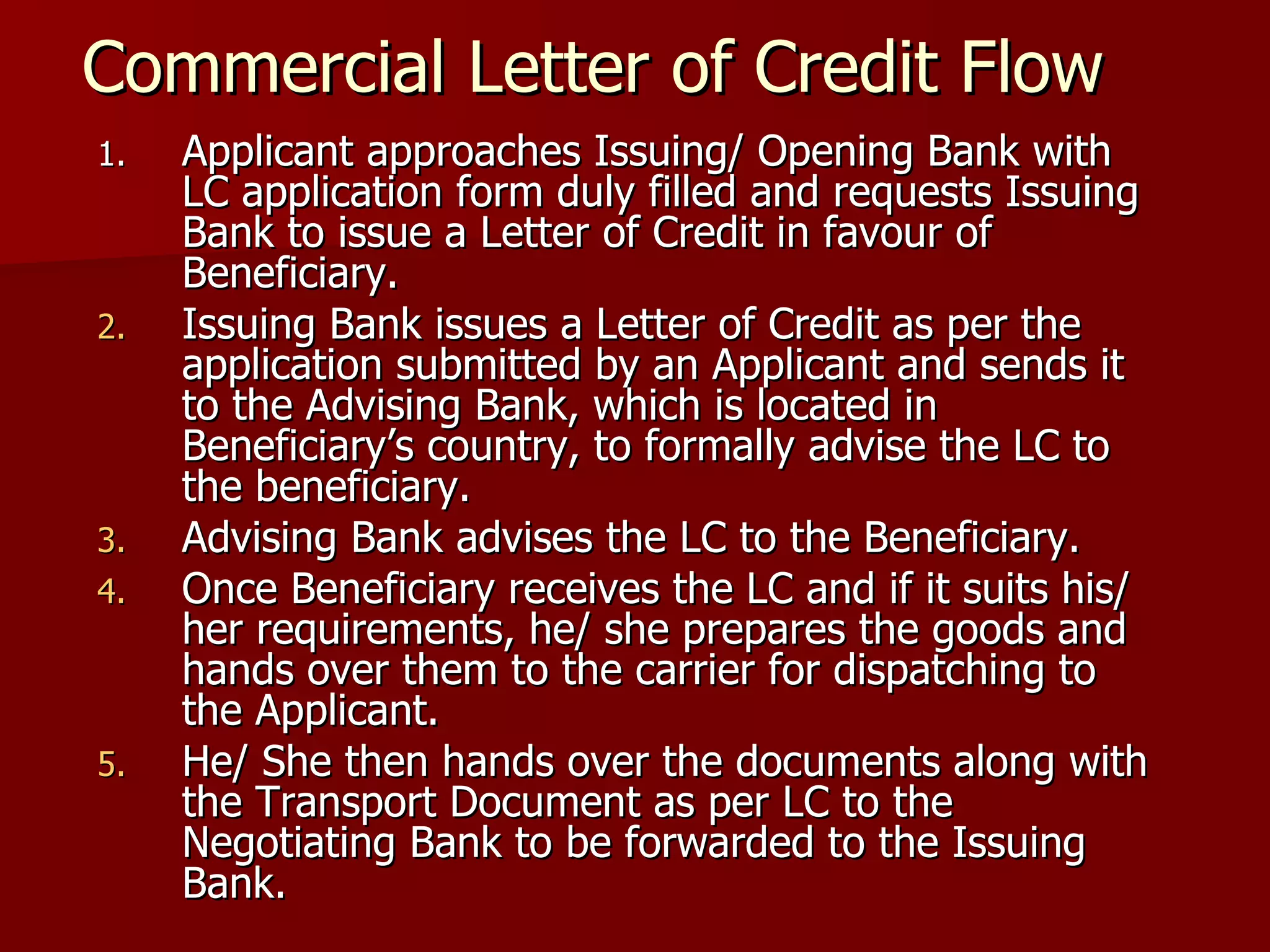 Operations of Letter of Credit | PDF