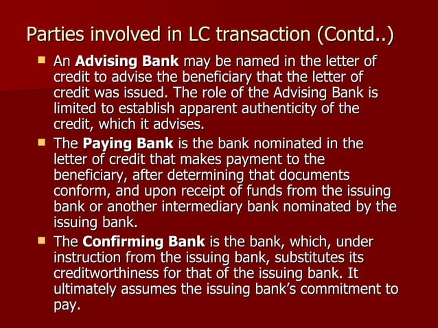 Operations of Letter of Credit | PDF