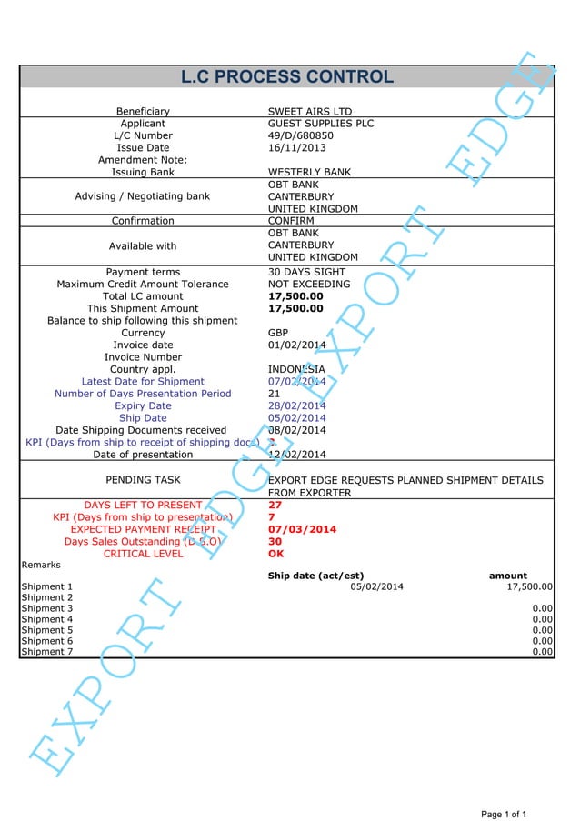 LCSYS DEMO - OUTPUT DOCUMENTS | PDF