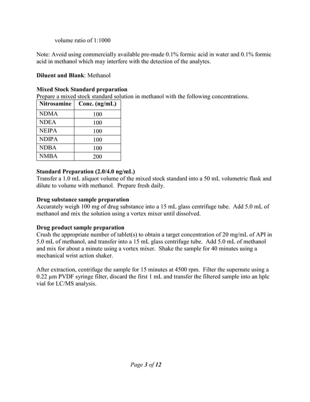 LC-HRMS Method FDA NITROSAMINES REVIEWS A | PDF | Chemistry | Science
