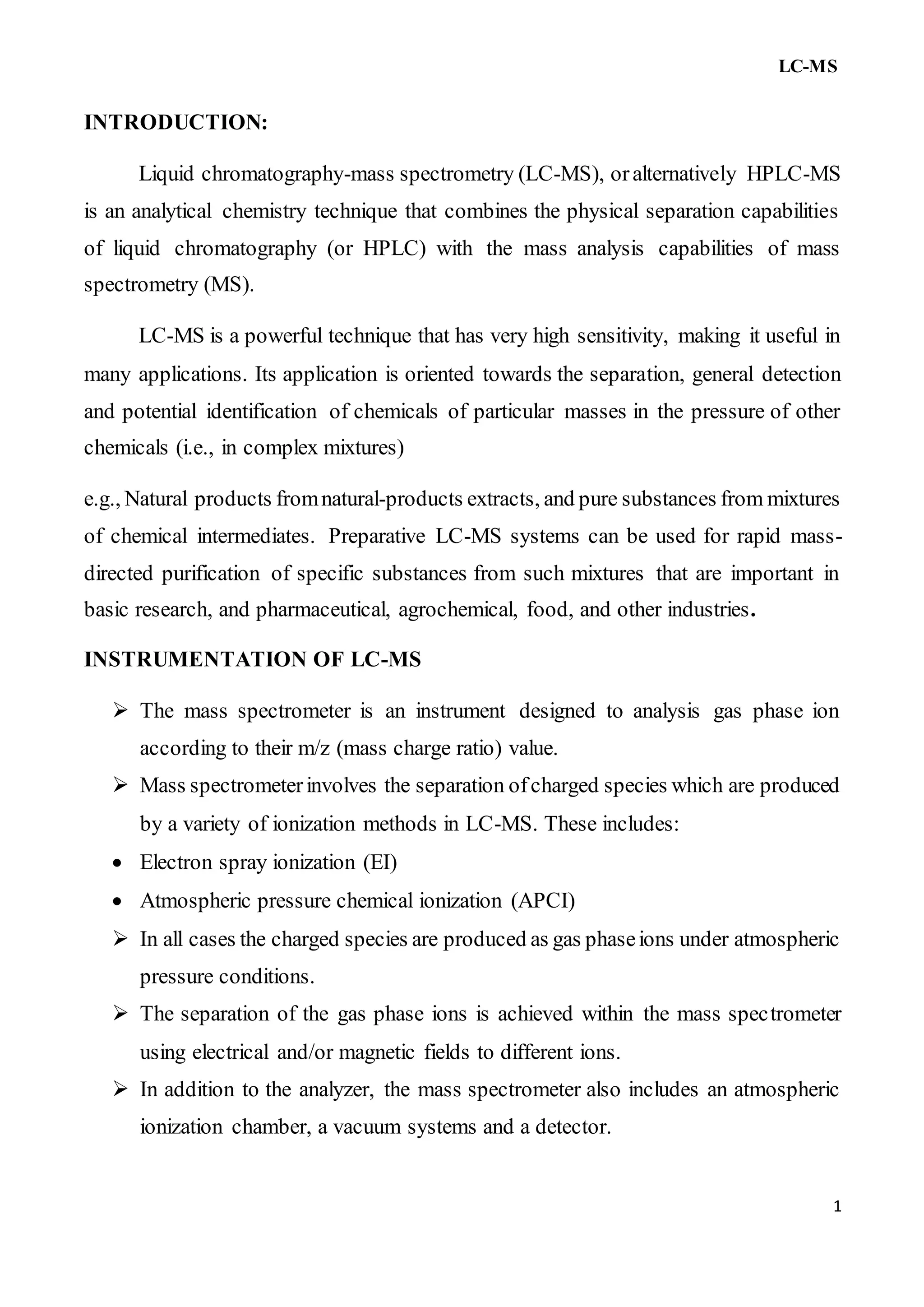 Liquid Chromatography Mass Spectrometry Pdf