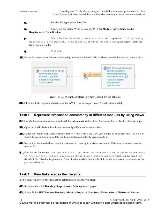 Lab 1: Creating and viewing traceability relationships between artifacts that are in modules | DOC