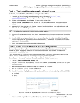 Lab 1: Creating and viewing traceability relationships between artifacts that are in modules | DOC