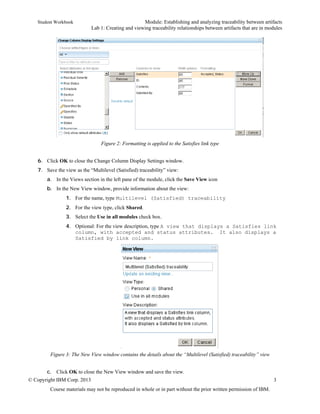 Lab 1: Creating and viewing traceability relationships between ...