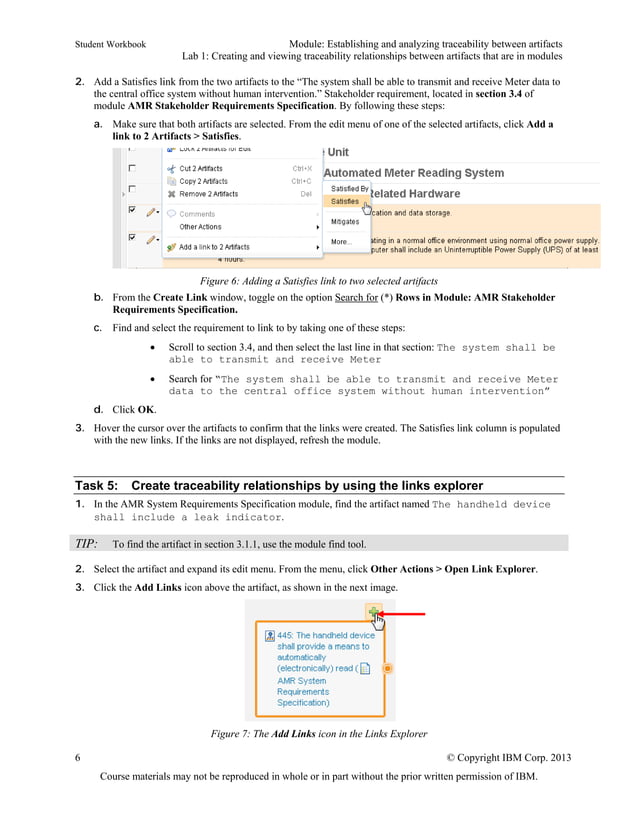 Lab 1: Creating and viewing traceability relationships between artifacts that are in modules | PDF