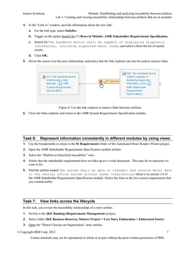 Lab 1: Creating and viewing traceability relationships between artifacts that are in modules | DOC