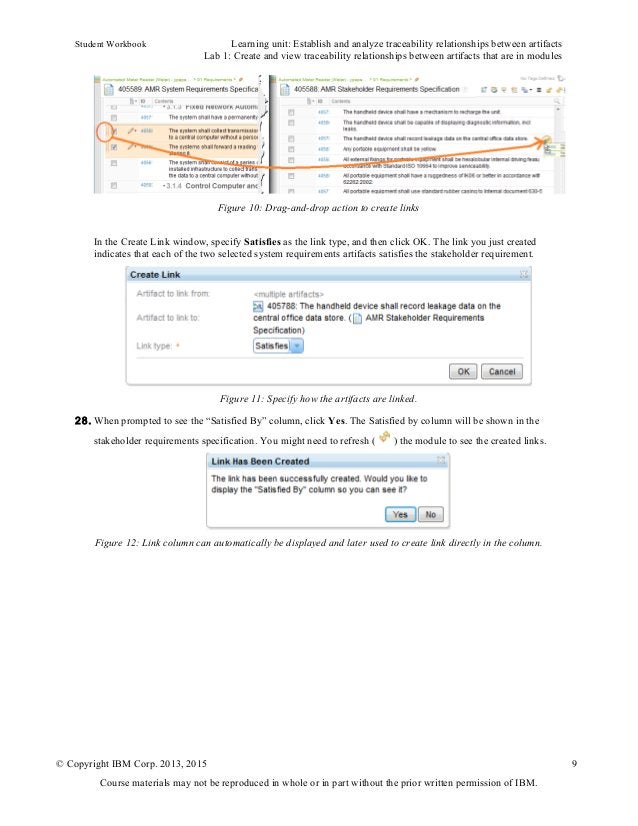 Lab 1: Creating and viewing traceability relationships between artifacts that are in modules | DOC