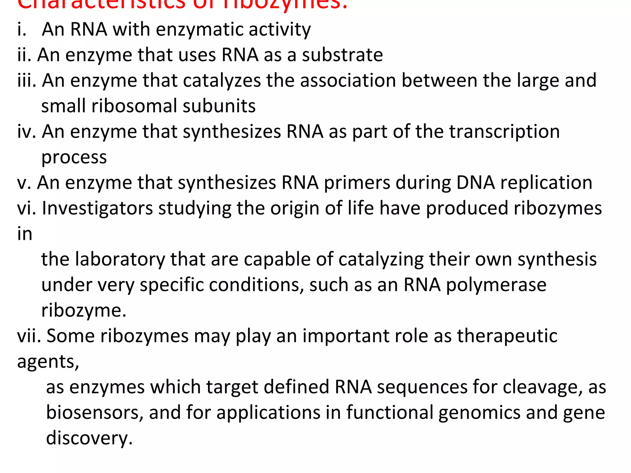 Classification of Ribozyme | PPTX