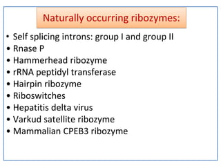 Classification of Ribozyme | PPTX