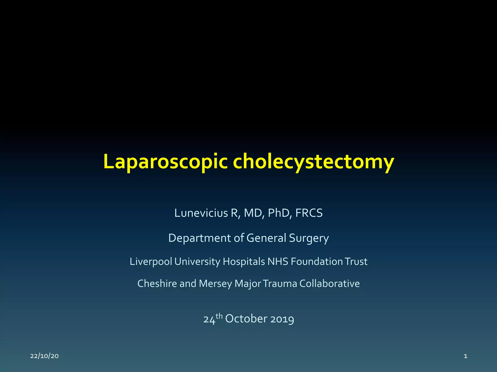 Laparoscopic cholecystectomy, 2019, by R. Lunevicius | PDF