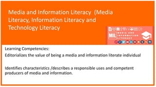 Introduction to MIL: Media, Information and Technology Literacy | PPTX