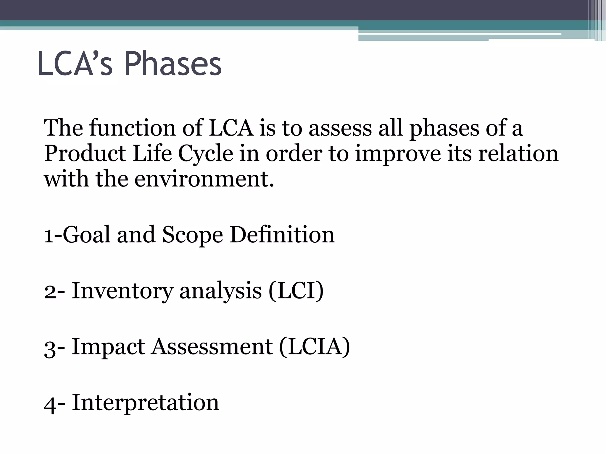 Addressing Environmental Problems with Life Cycle Assessment (LCA ...