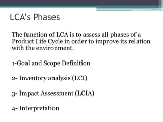 Addressing Environmental Problems with Life Cycle Assessment (LCA ...