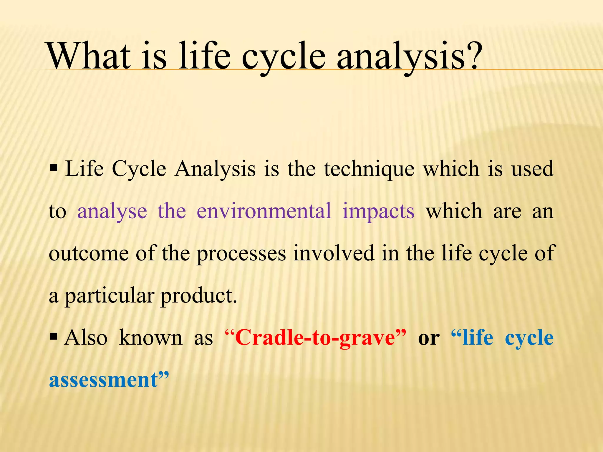 Life Cycle Assessment | PPTX