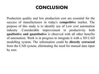 Low Cost Automation | PPTX