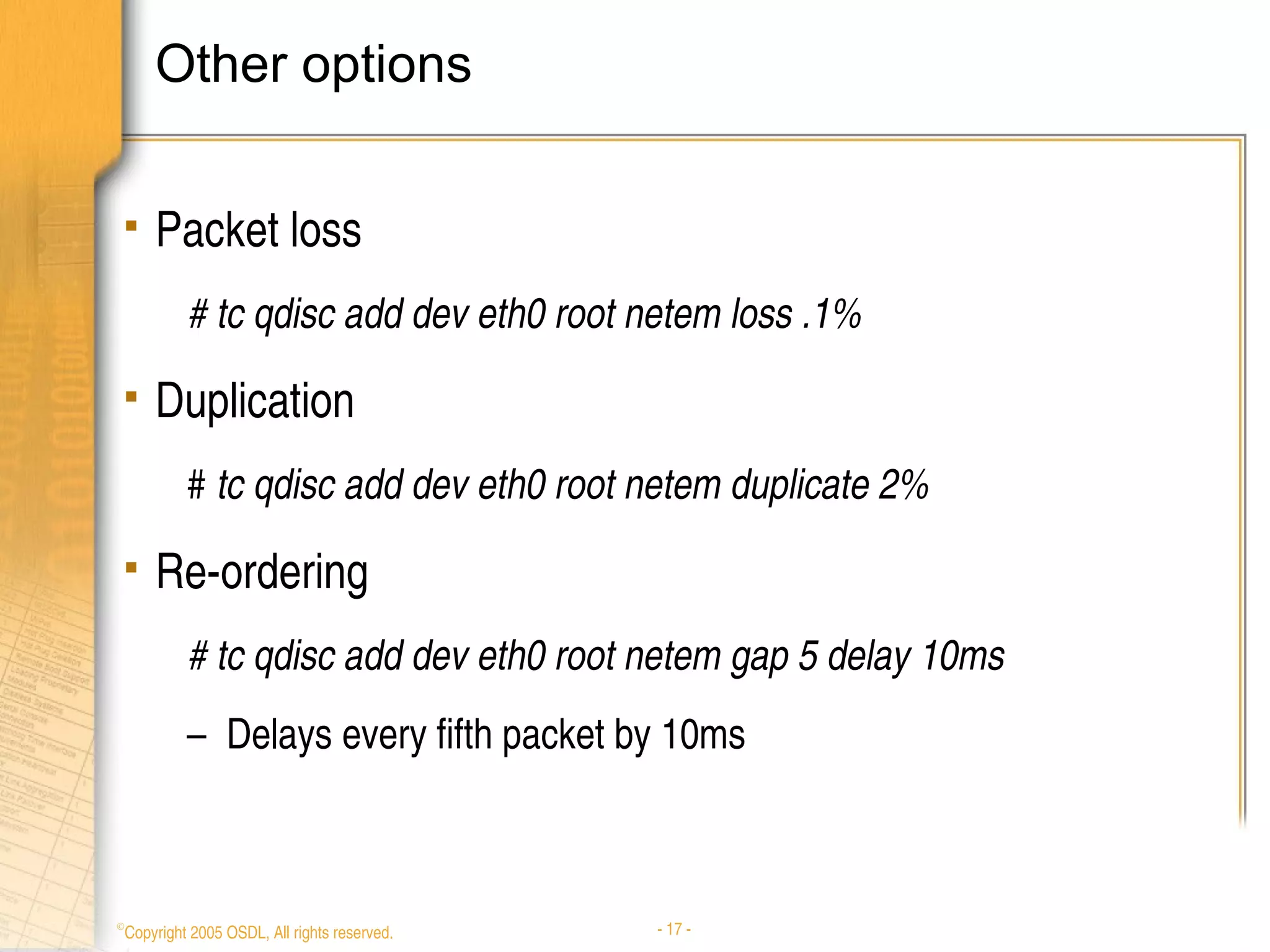 Netem -emulating real networks in the lab | PDF