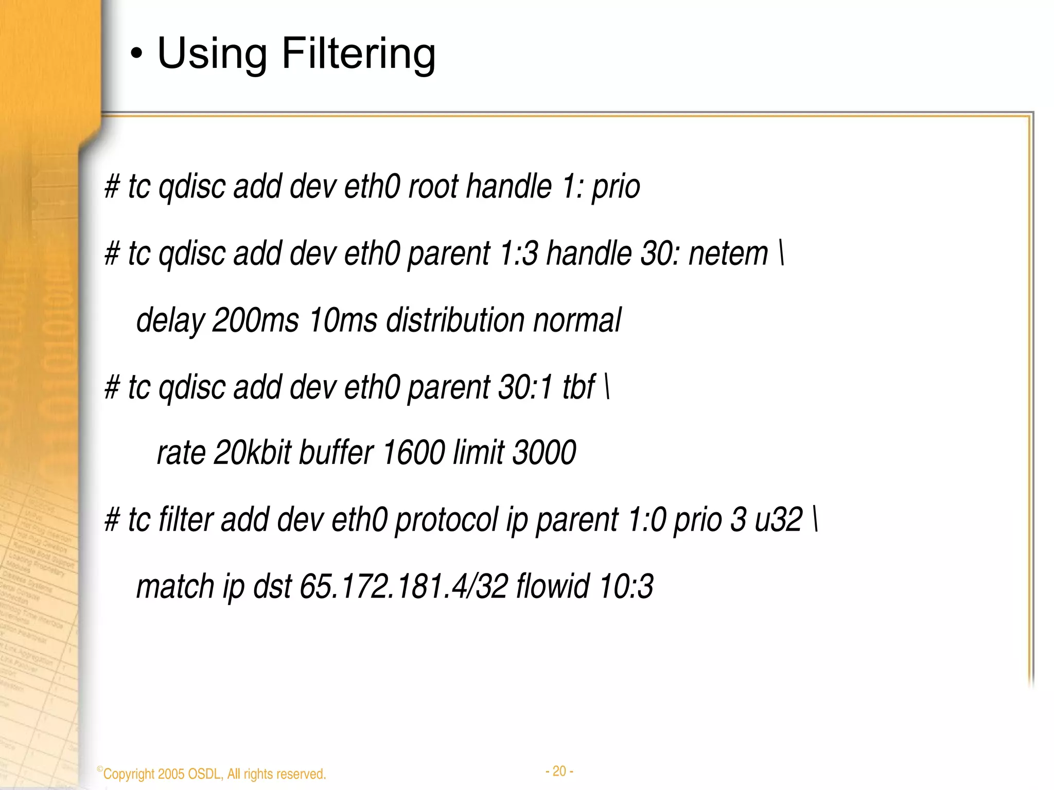 Netem -emulating real networks in the lab | PDF