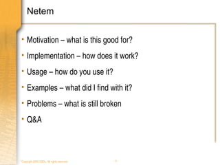 Netem -emulating real networks in the lab | PDF