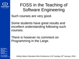 Teaching software engineering using FOSS | PDF