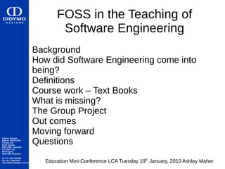 Teaching software engineering using FOSS | PDF | Shareware and Freeware | Computer Software and ...