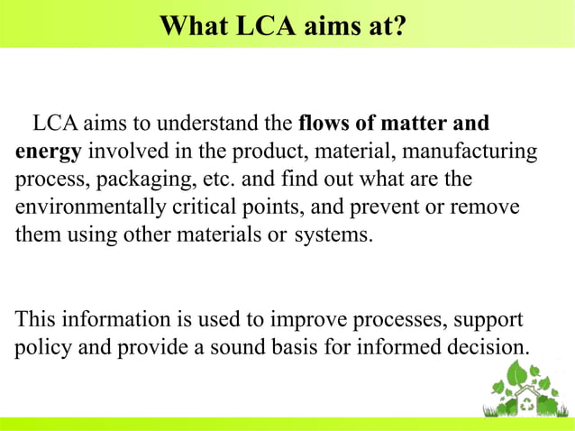 Lca approaches ppt | PPT